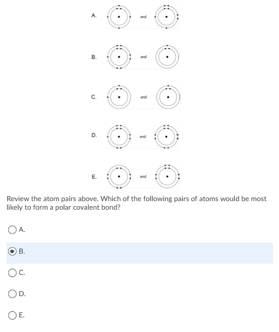 Solved and B. and and D. and E. and Review the atom pairs | Chegg.com