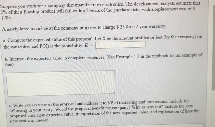 Solved Suppose you work for a company that manufactures | Chegg.com