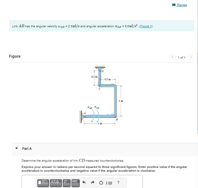 Solved Link AB has the angular velocity ωAB=2rad/s and | Chegg.com