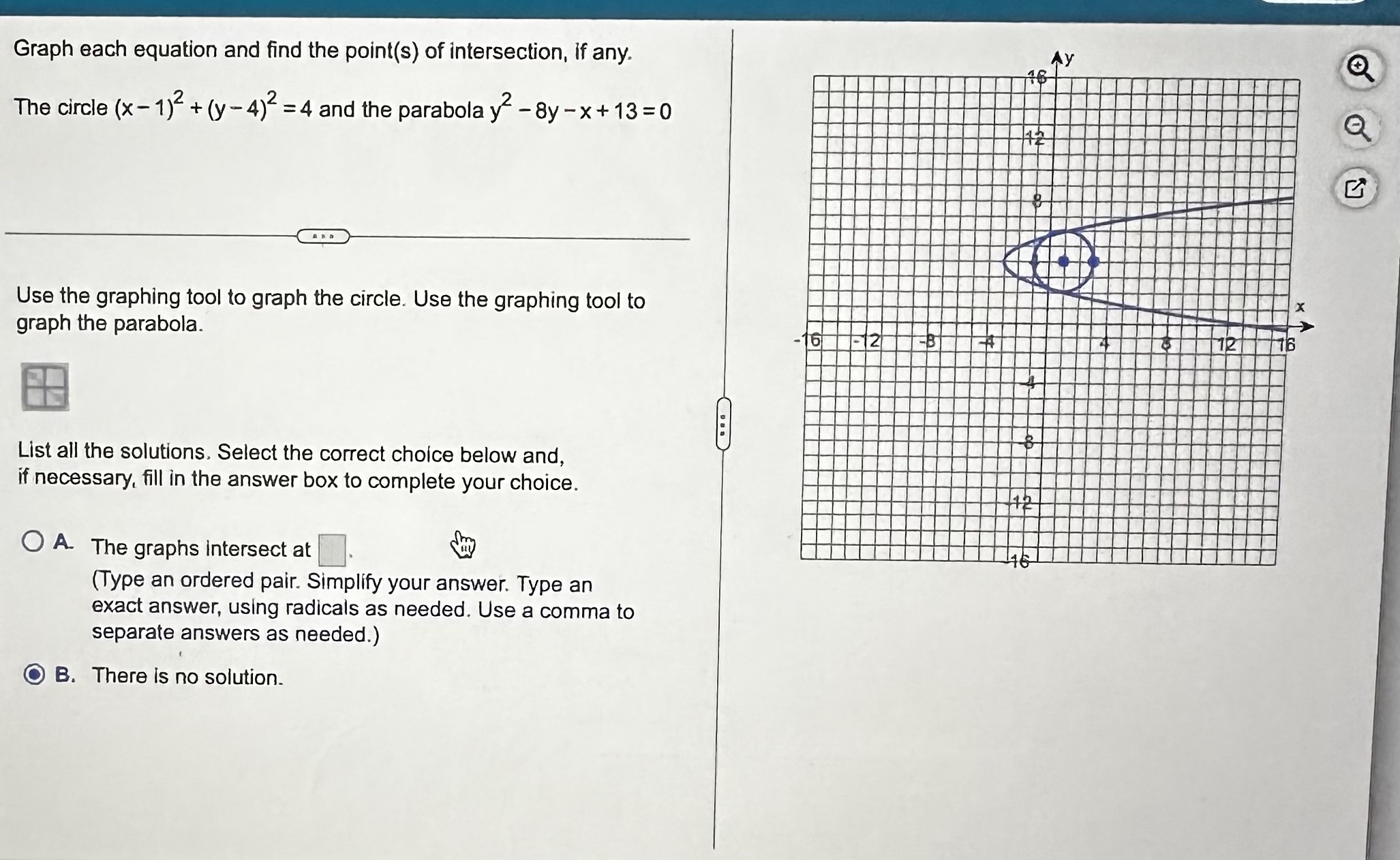 Solved Graph each equation and find the point(s) of | Chegg.com