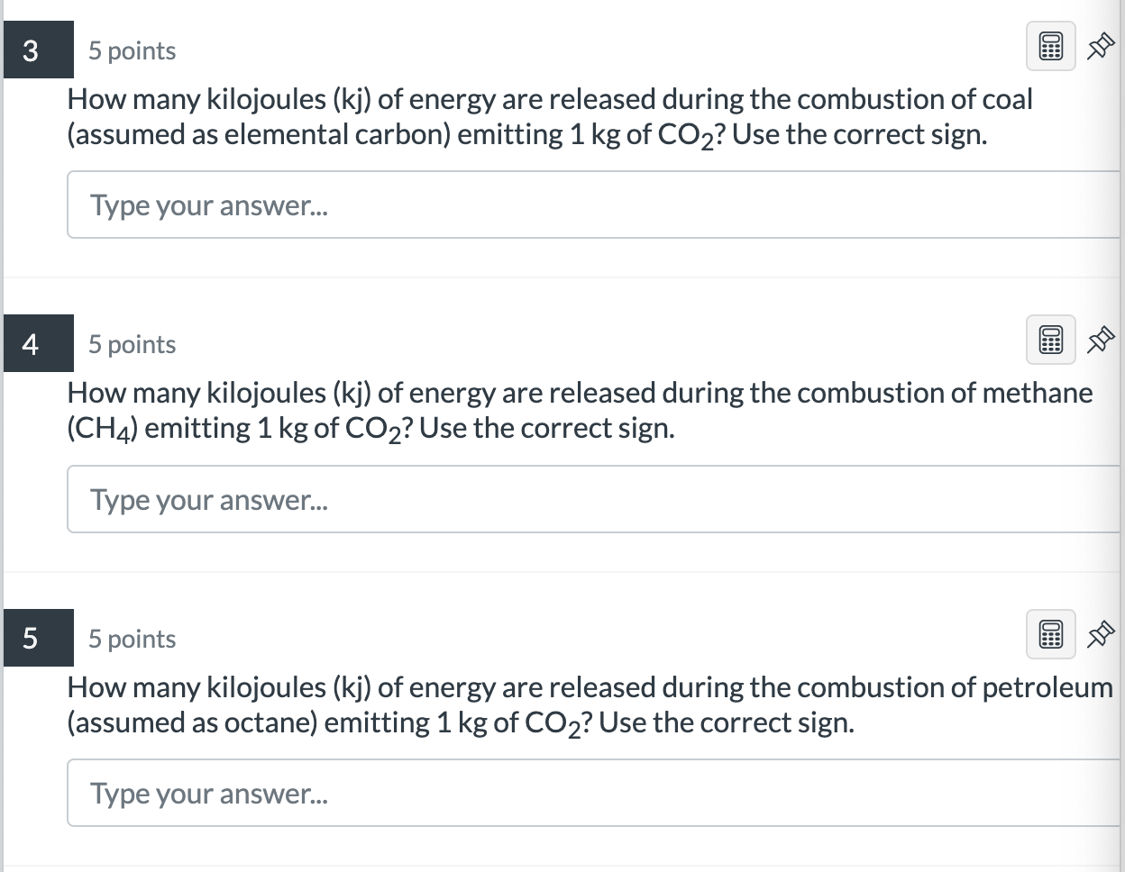 Solved 3 DO 5 points How many kilojoules (kj) of energy are | Chegg.com