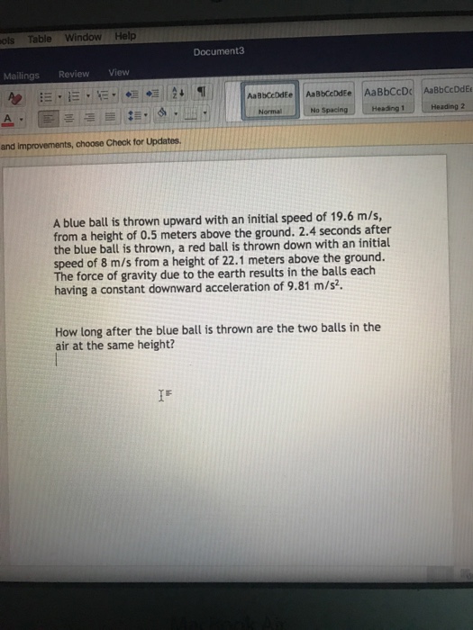 Solved Ols Table Window Help Document3 Mailings Review View