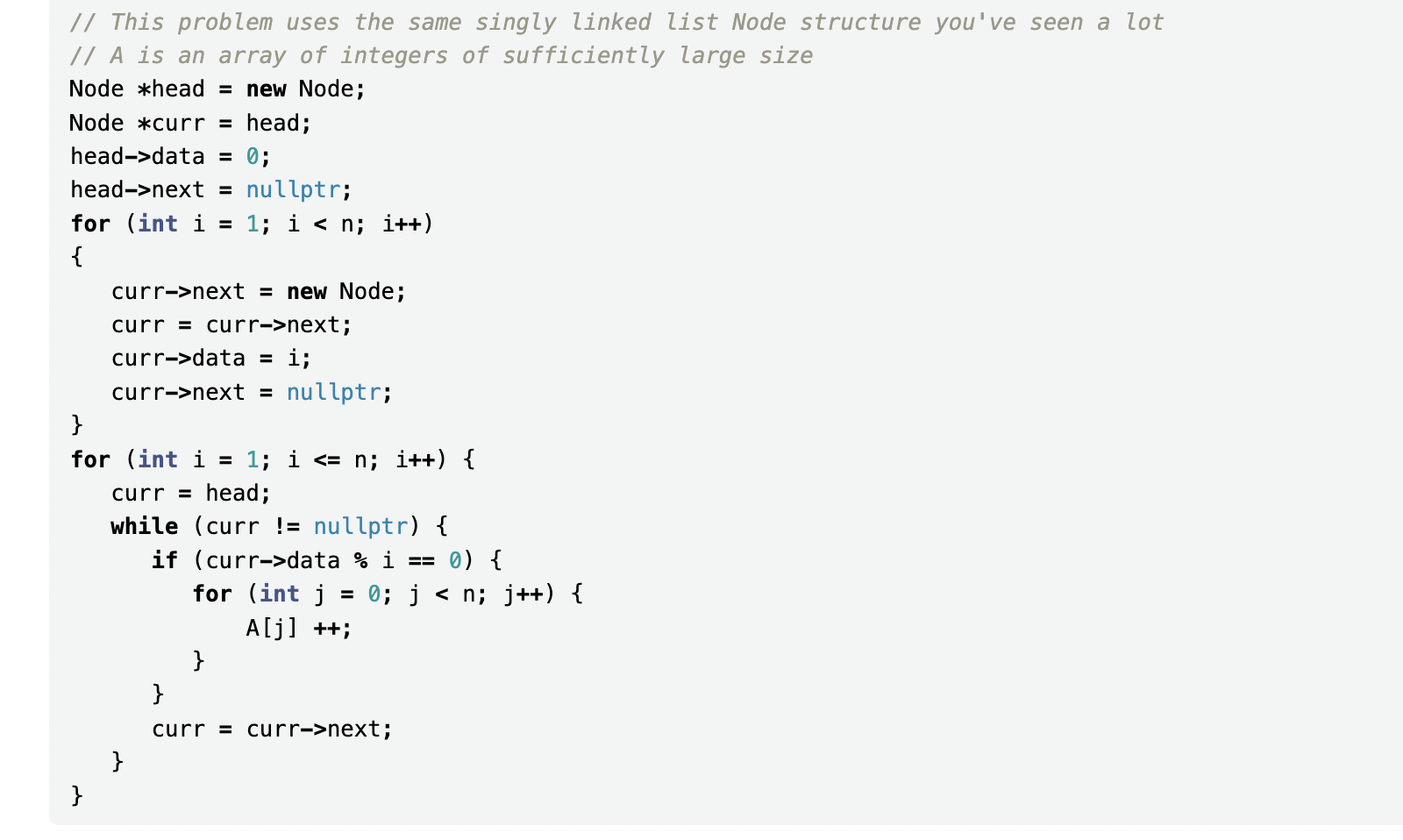 Solved // This problem uses the same singly linked list Node | Chegg.com