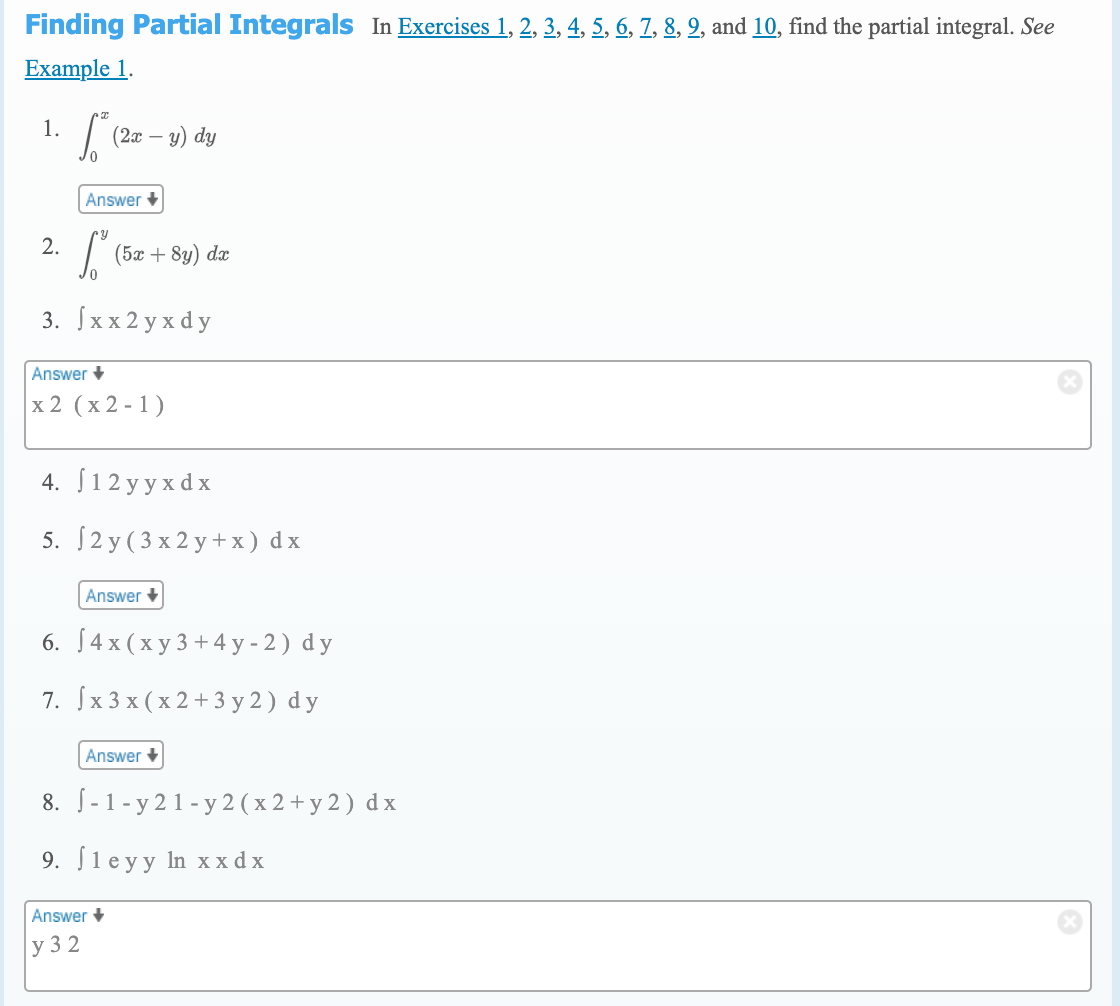 Solved Finding Partial Integrals In Exercises 1, 2, 3, 4, 5, | Chegg.com