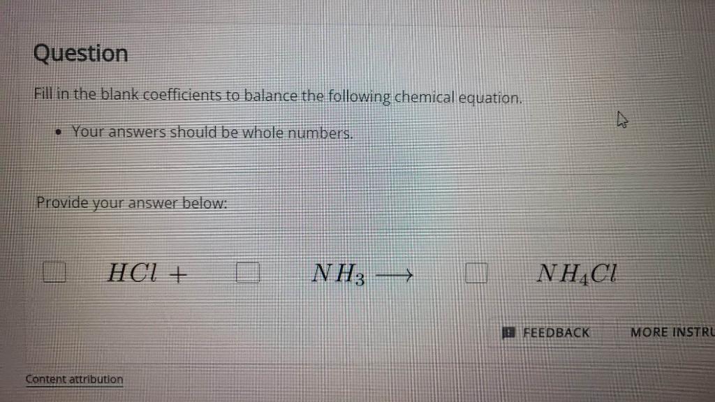 Solved Fill in the blank coefficients to balance the | Chegg.com