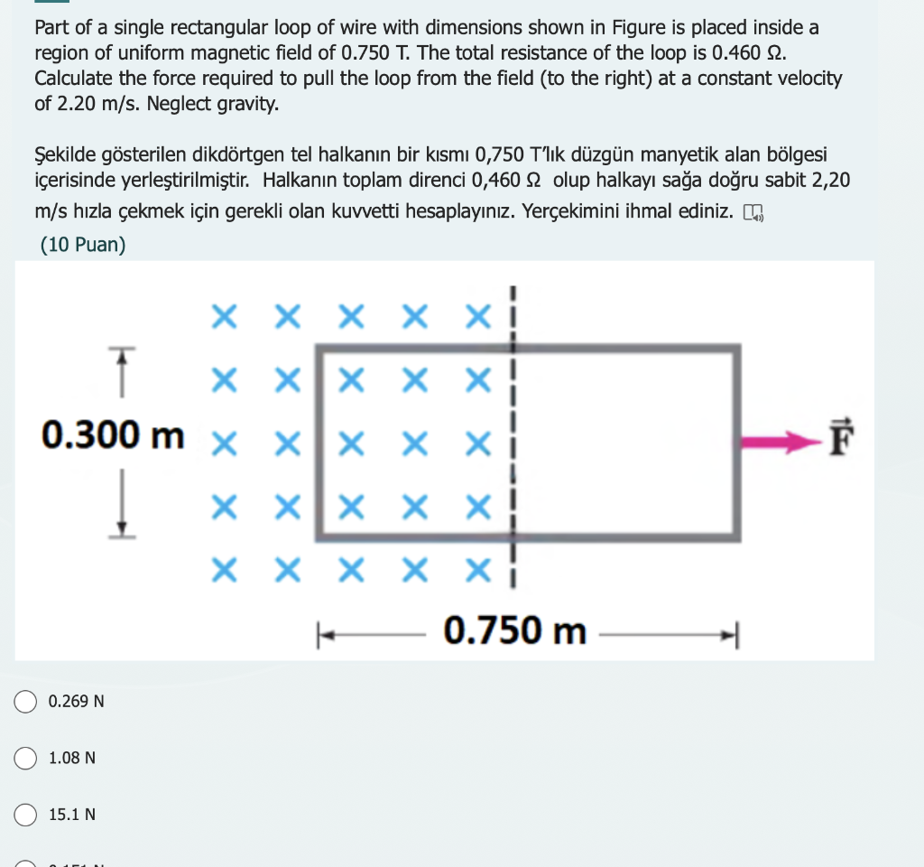 Solved Part of a single rectangular loop of wire with | Chegg.com
