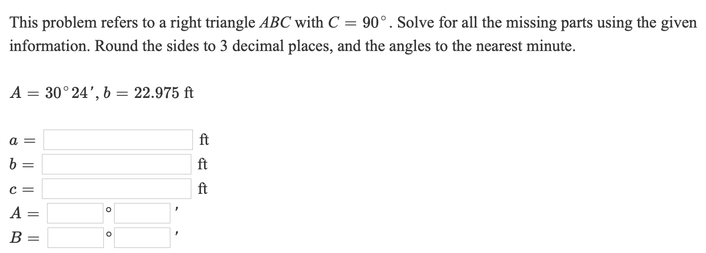 Solved This problem refers to a right triangle ABC with C = | Chegg.com