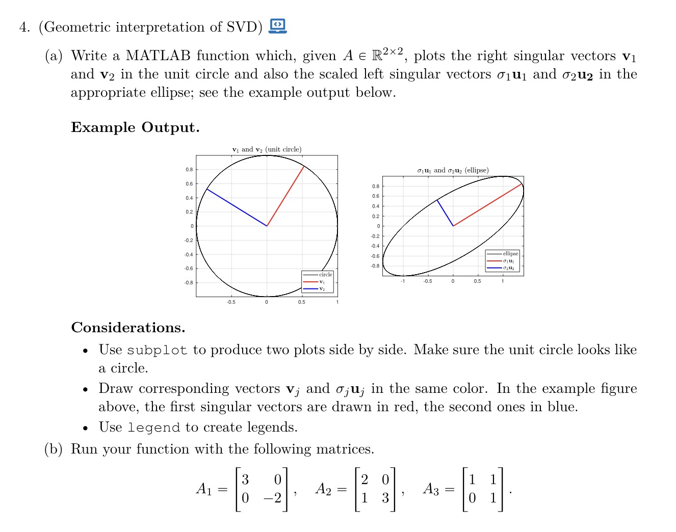 Geometric Interpretation Of Svd A write A Matlab