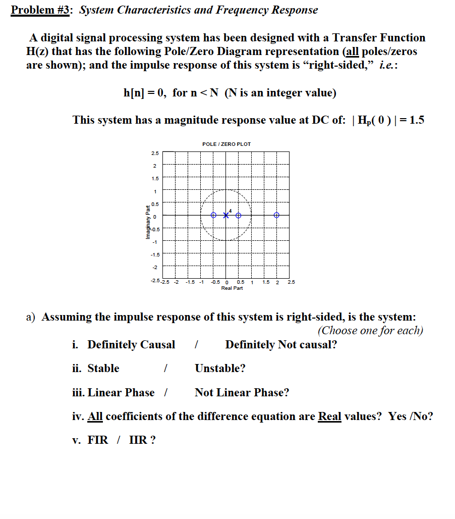 Problem #3: System Characteristics and Frequency | Chegg.com