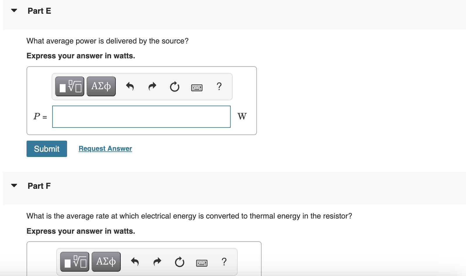 Solved An L−R−C series circuit L=0.121H,R=240Ω, and Part A | Chegg.com