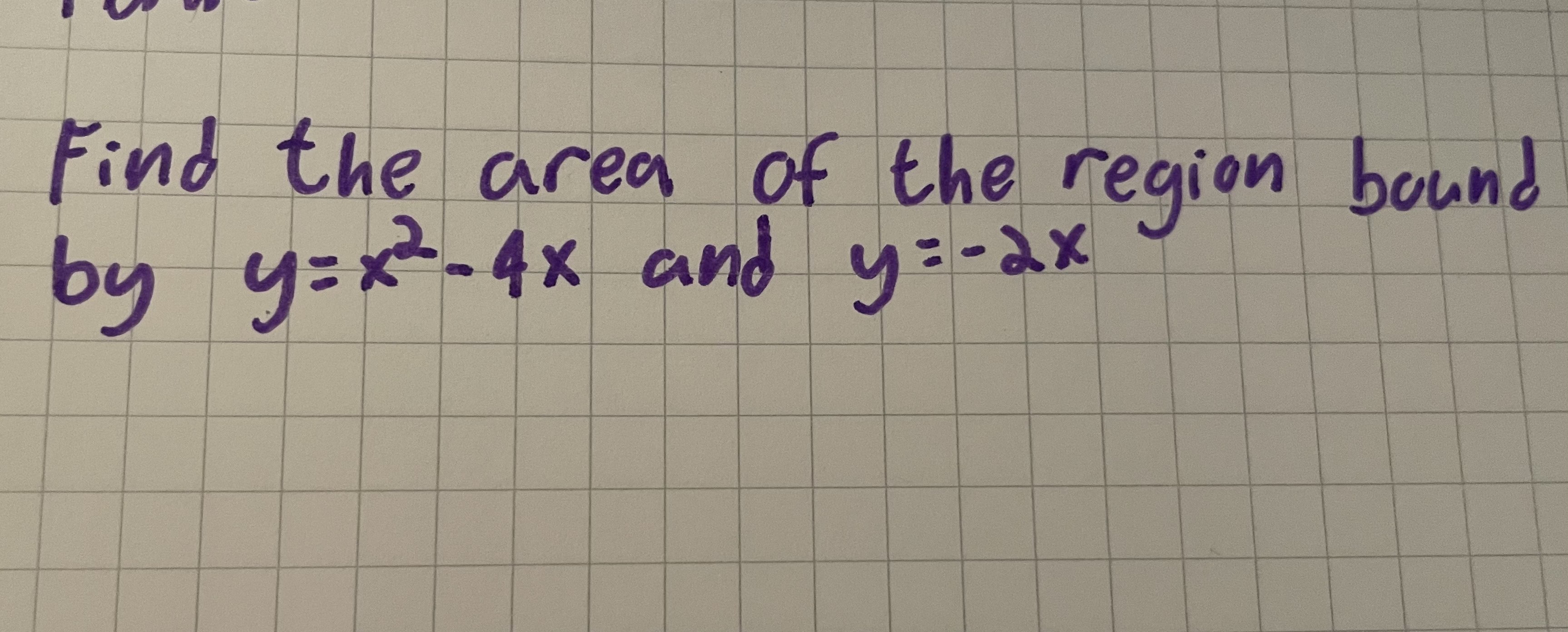 Solved Find the area of the region bound by y=x2−4x and | Chegg.com
