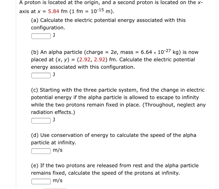 Solved A proton is located at the origin, and a second | Chegg.com