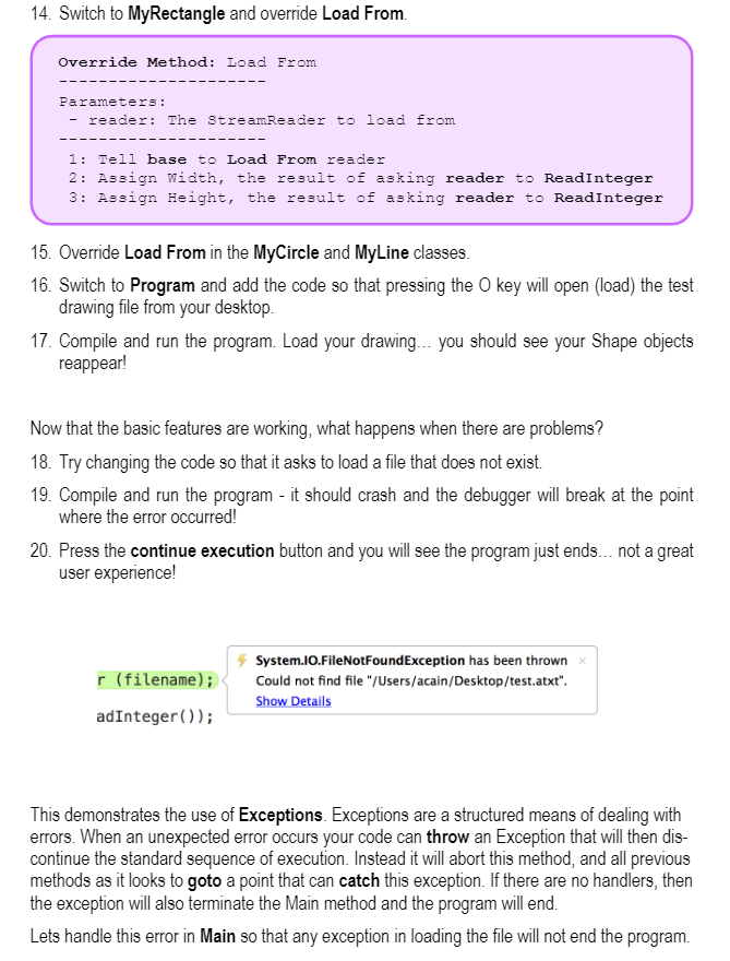 Solved Instructions This task continues the Shape Drawer | Chegg.com