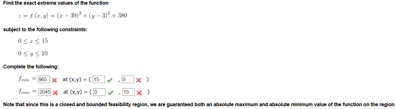 Solved Find the exact extreme values of the function * = f | Chegg.com