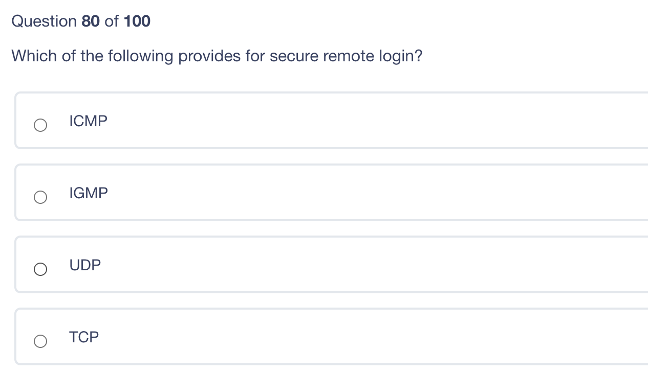 Solved Question 80 of 100 Which of the following provides | Chegg.com