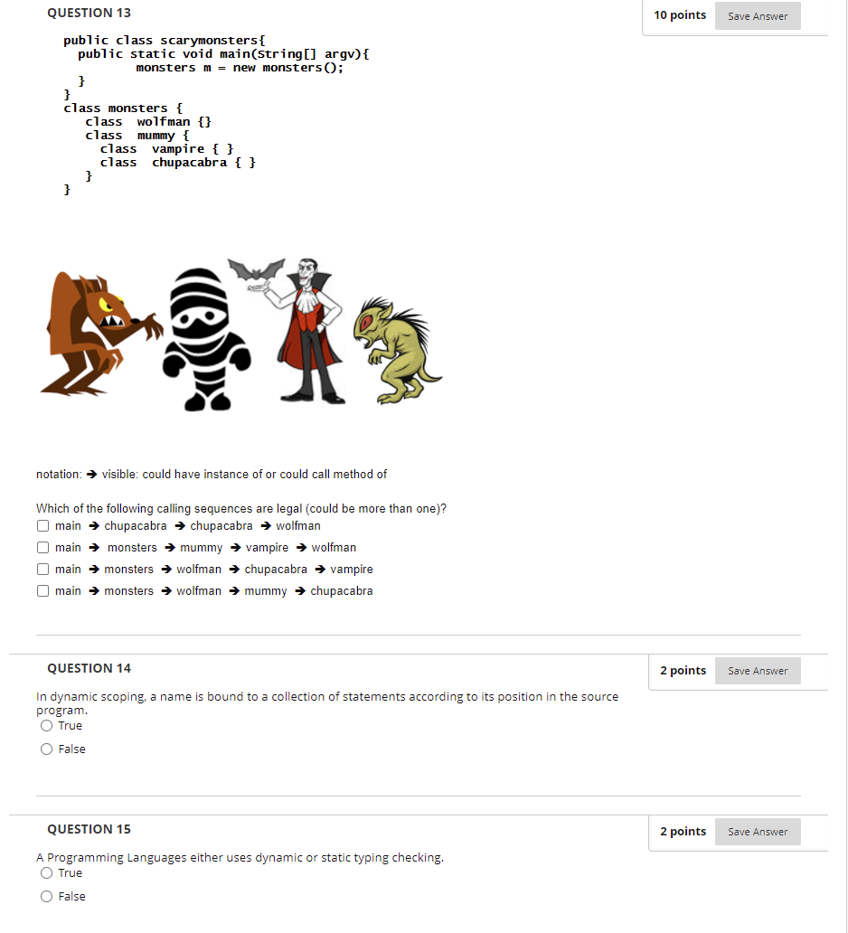 Solved QUESTION 13 10 points Save Answer public class | Chegg.com Solved QUESTION 13 10 points Save Answer public class | Chegg.com