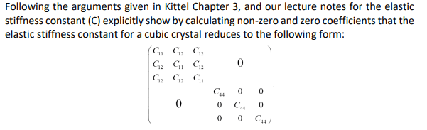 Solved Following the arguments given in Kittel Chapter 3, | Chegg.com
