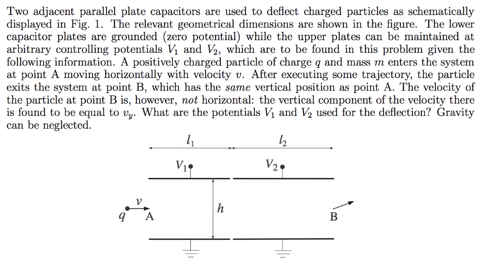 Solved Two adjacent parallel plate capacitors are used to | Chegg.com