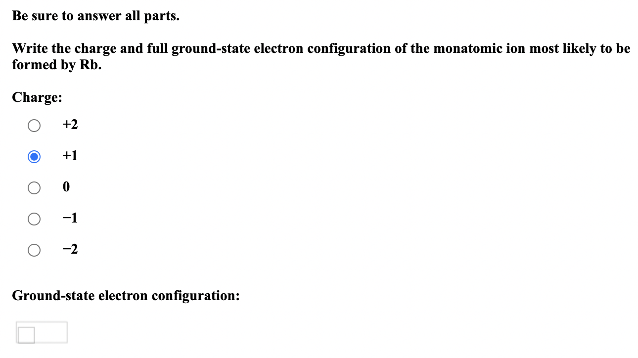 Solved Be Sure To Answer All Parts Write The Charge And