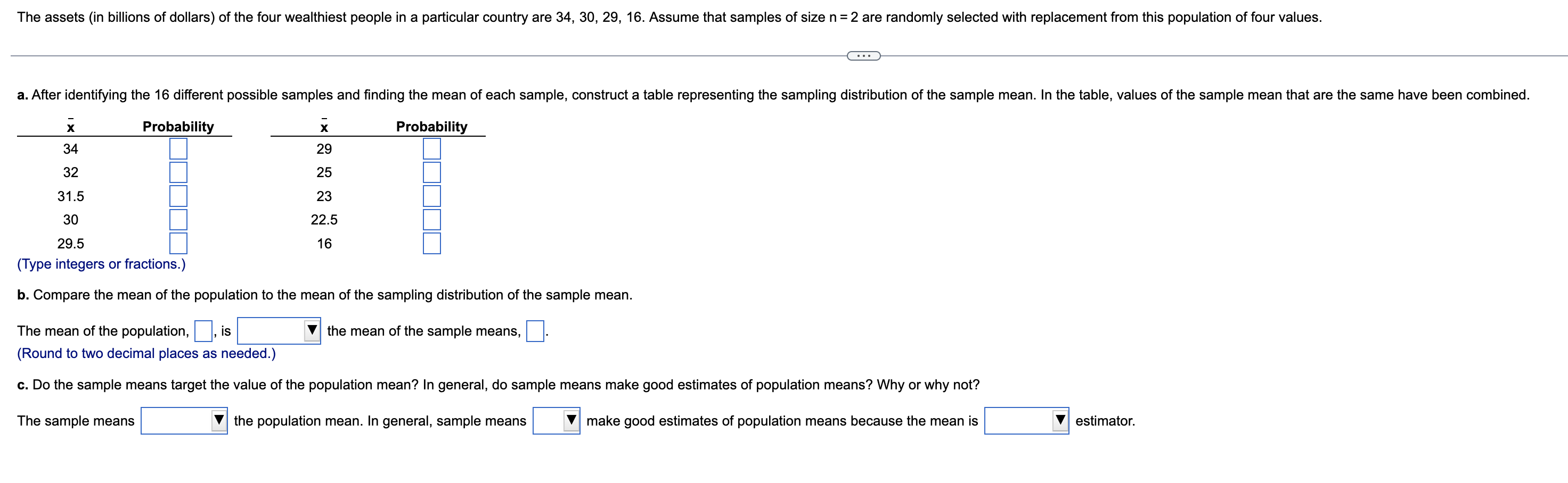 Solved Dropdowns in question b - equal to - greater than | Chegg.com