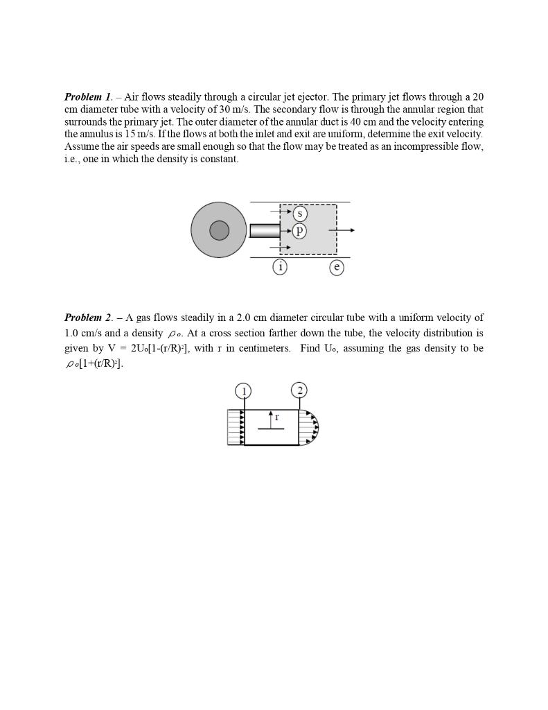 Solved Problem 1. - Air flows steadily through a circular | Chegg.com