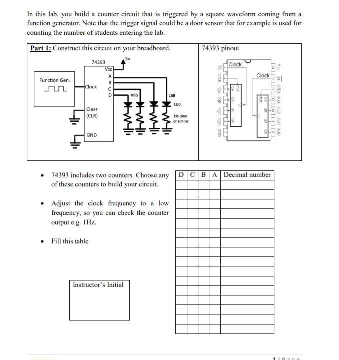 Solved In this lab, you build a counter circuit that is | Chegg.com