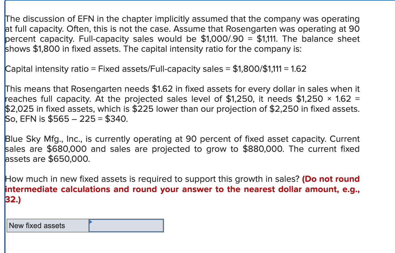 Solved The discussion of EFN in the chapter implicitly | Chegg.com