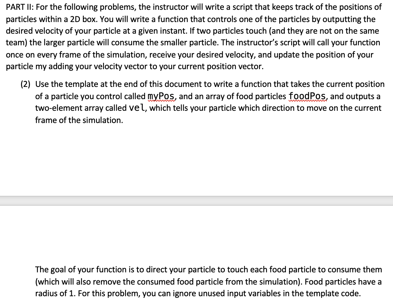 Solved PART II: For the following problems, the instructor | Chegg.com