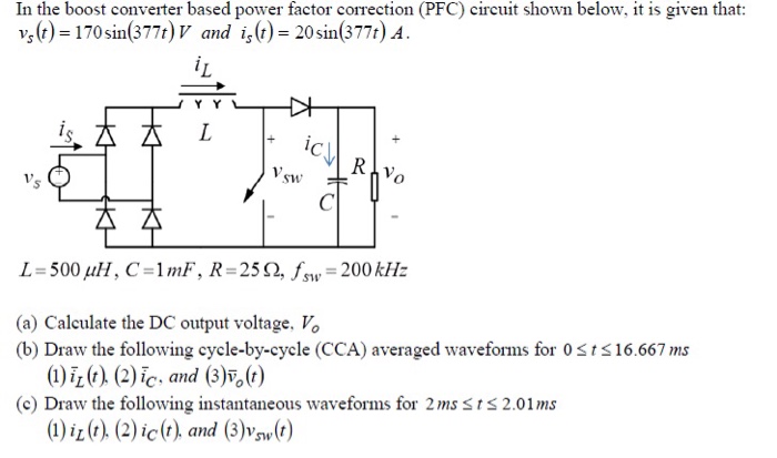 Solved In the boost converter based power factor correction | Chegg.com