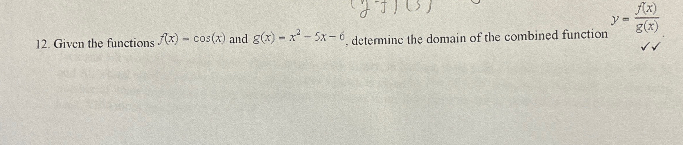 Solved Given the functions f(x)=cos(x) ﻿and g(x)=x2-5x-6, | Chegg.com