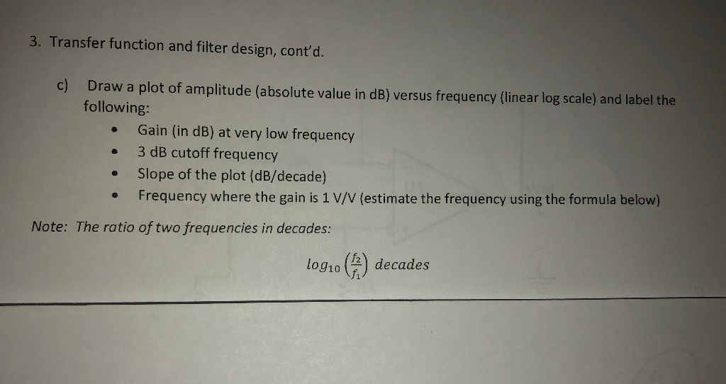 Solved 3. Transfer function and filter design (20 pts) R1 | Chegg.com