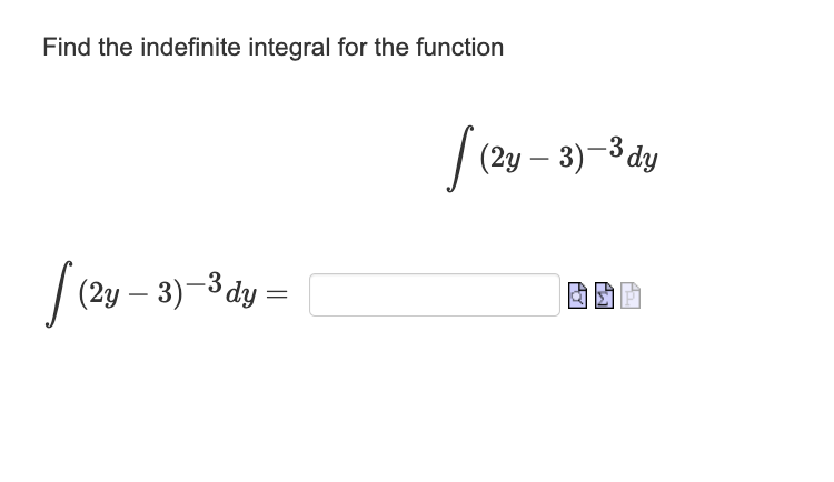 Solved Find the indefinite integral for the function \\[ | Chegg.com