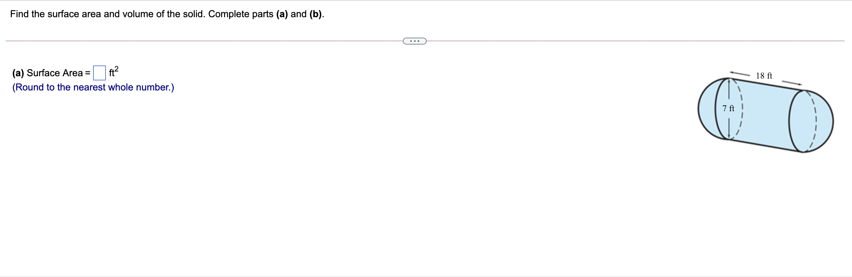 Solved Find the surface area and volume of the solid. | Chegg.com