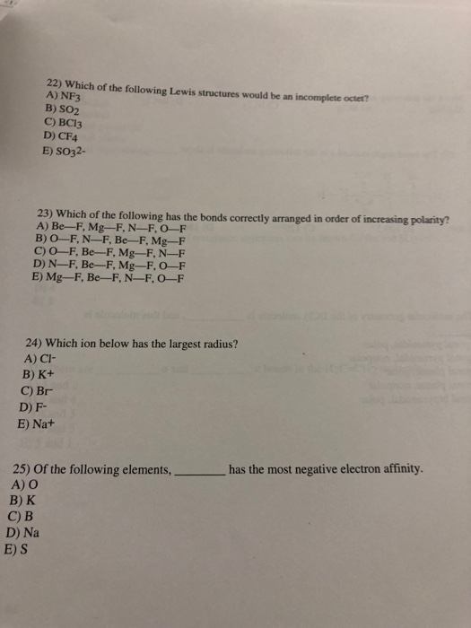 Solved 16) An electron cannot have the quantum numbersnml A) | Chegg.com