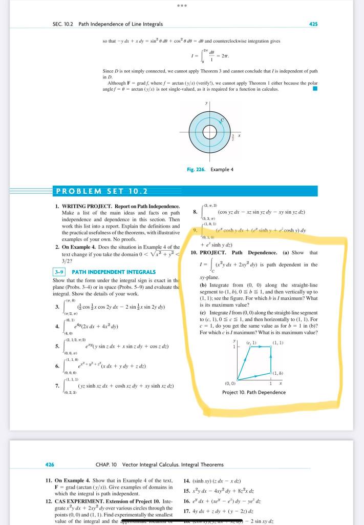 Solved SEC 10.2 Path Independence of Line Integrals 425 so | Chegg.com