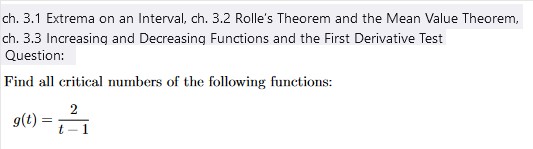 Solved ch. 3.1 Extrema on an Interval, ch. 3.2 Rolle's | Chegg.com