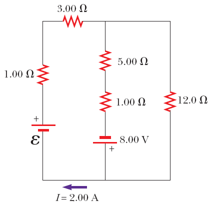Solved What is the emf ε of the battery in the following | Chegg.com