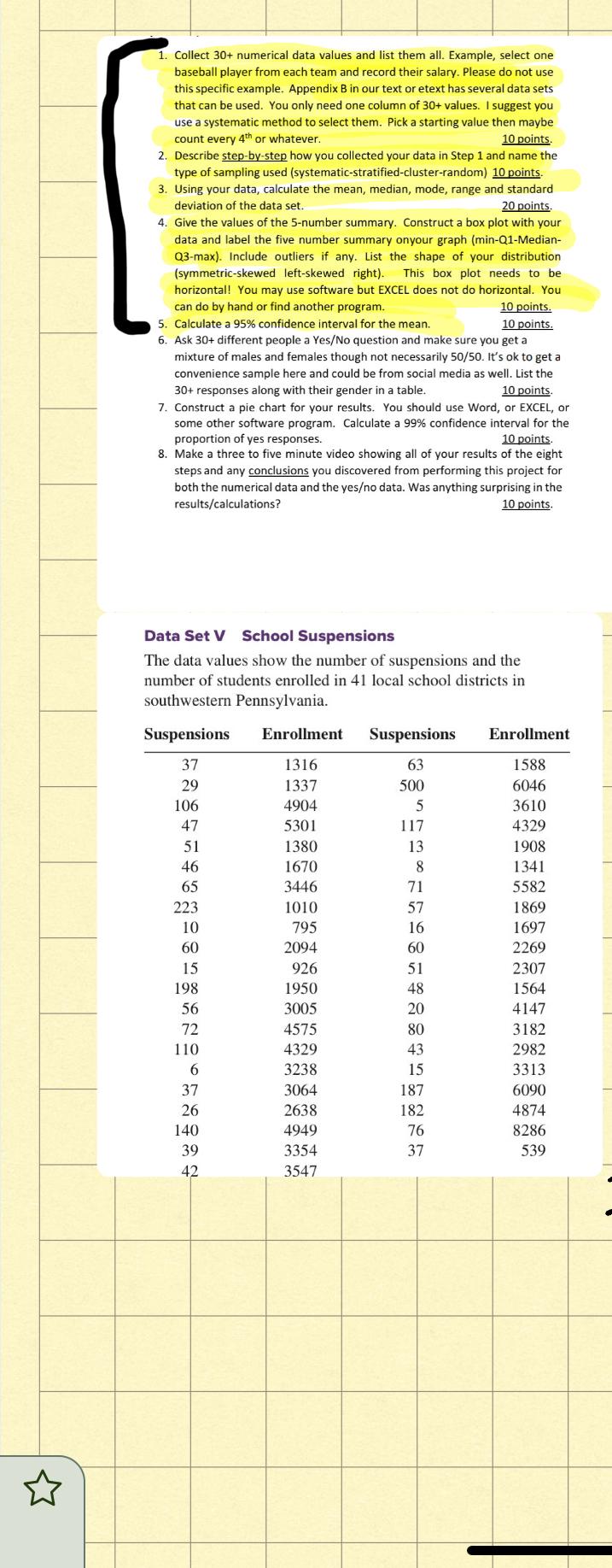 Solved Collect 30+ numerical data values and list them all. | Chegg.com
