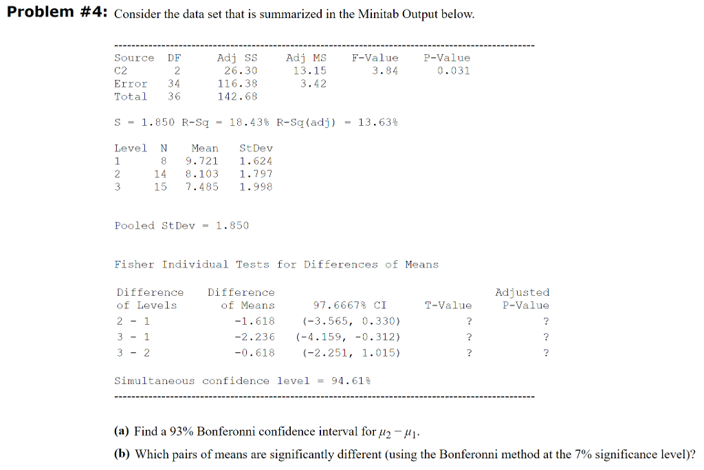 Solved Problem #4: Consider the data set that is summarized | Chegg.com