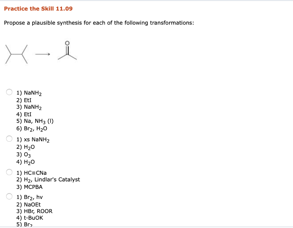 Solved 3) MCPBA 1) Br2, hv 2) NaOEt 3) HBr, ROOR 4) t-BuOK | Chegg.com