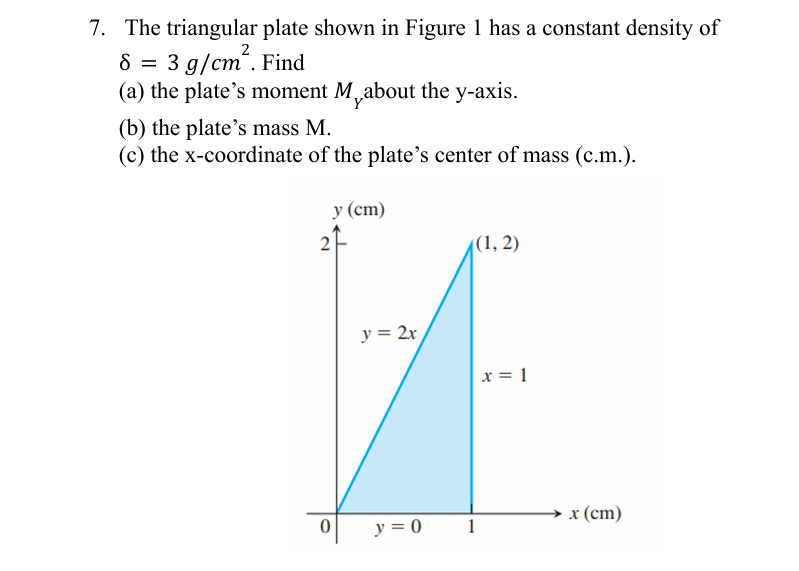 Solved Evaluate the following integralThe triangular plate | Chegg.com