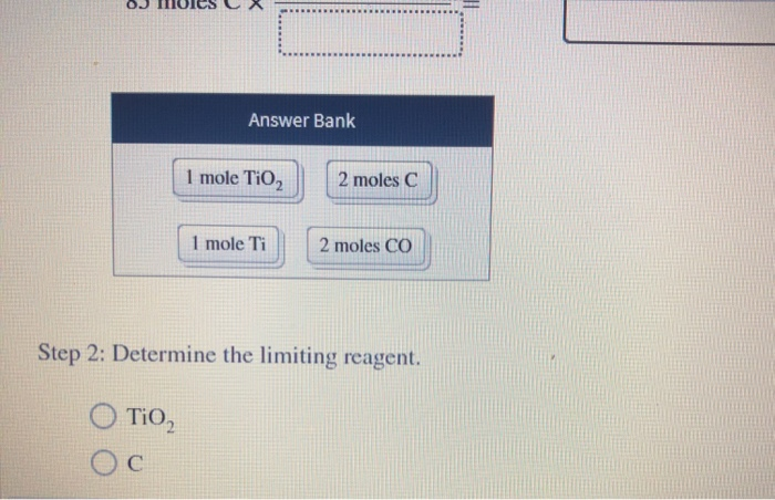 Solved If 50 moles of TiO, combine with 85 moles of C, how | Chegg.com