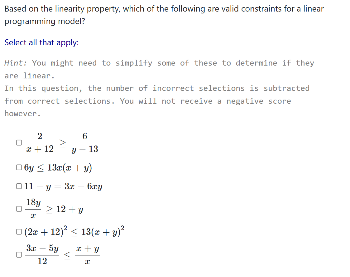 Solved Based on ﻿the linearity property, which of ﻿the | Chegg.com