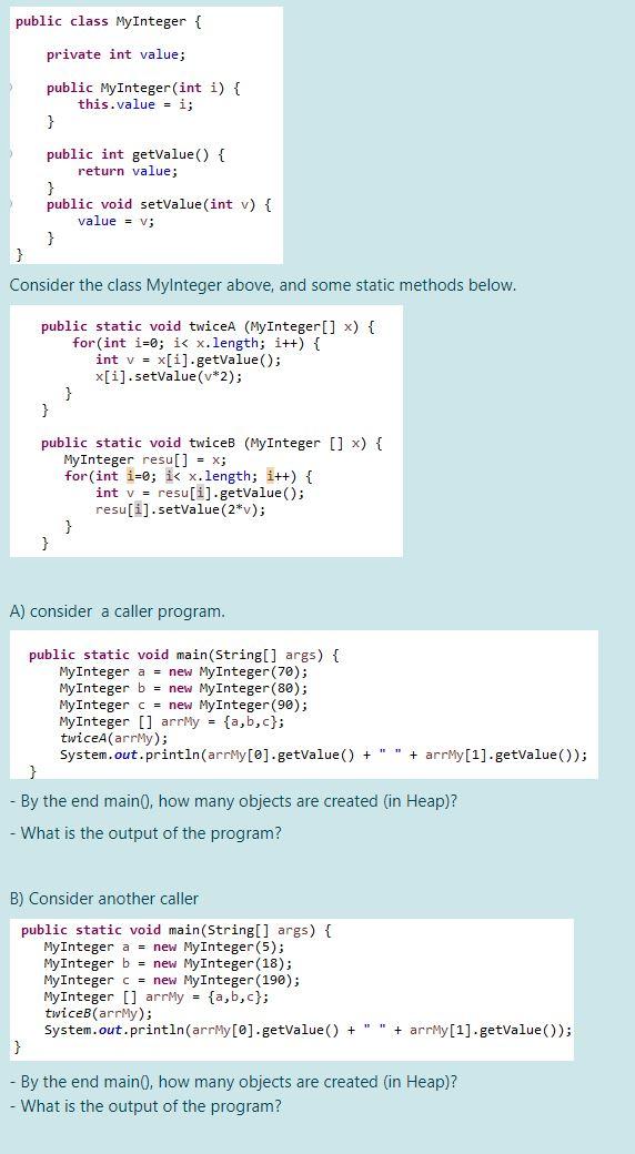Solved public class MyInteger { private int value; public | Chegg.com