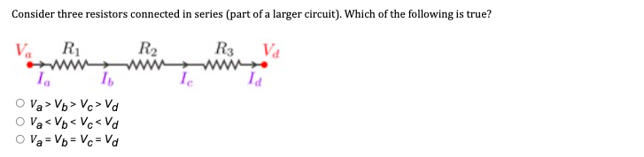 Solved Consider three resistors connected in series (part of | Chegg.com