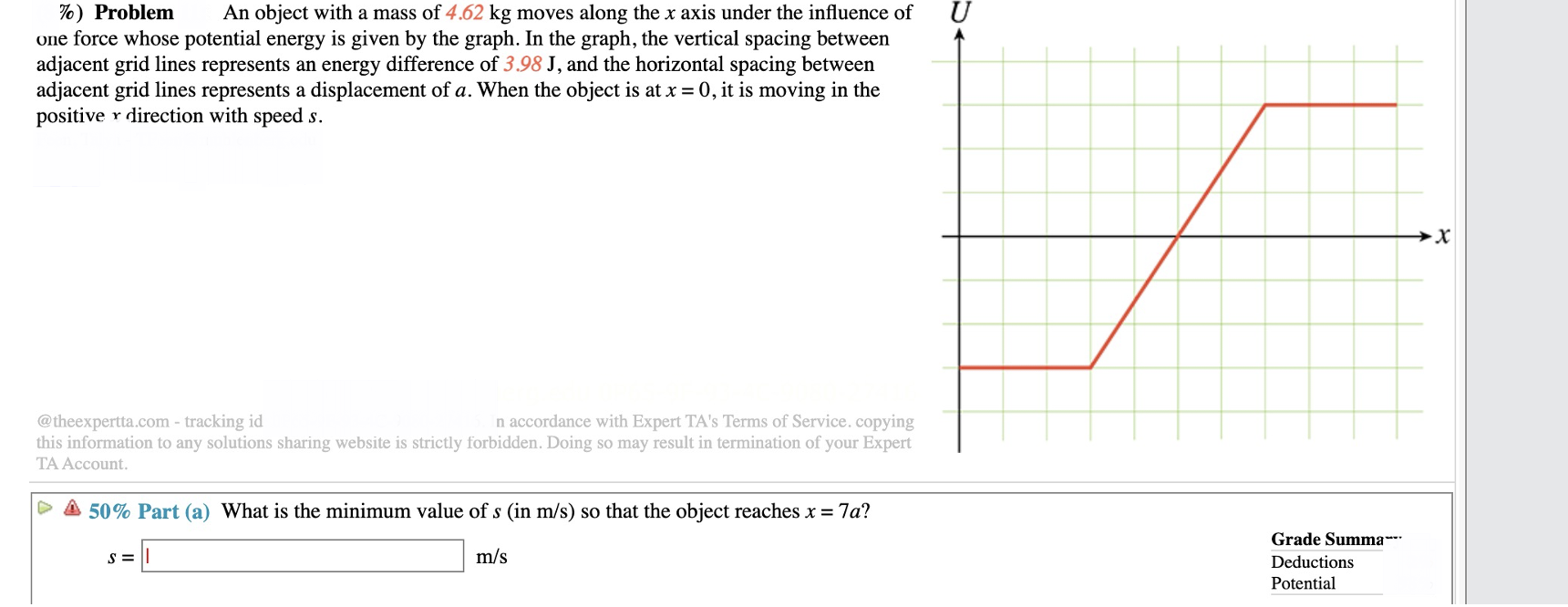 Solved U Problem An Object With A Mass Of 4 62 Kg Moves