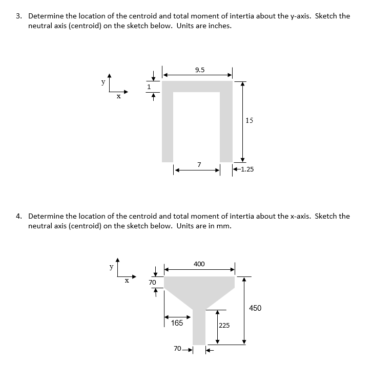 Solved 2. Determine the location of the centroid and total | Chegg.com