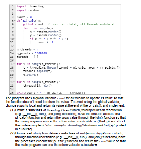 Solved 3. The following program follows the Monte Carlo | Chegg.com