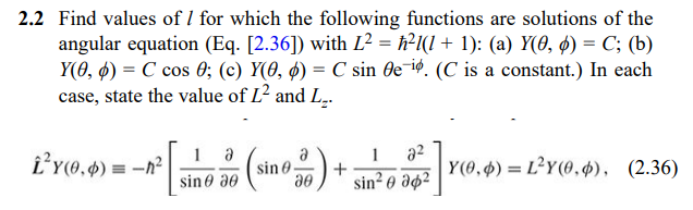 Solved 2 Find Values Of L For Which The Following Functions