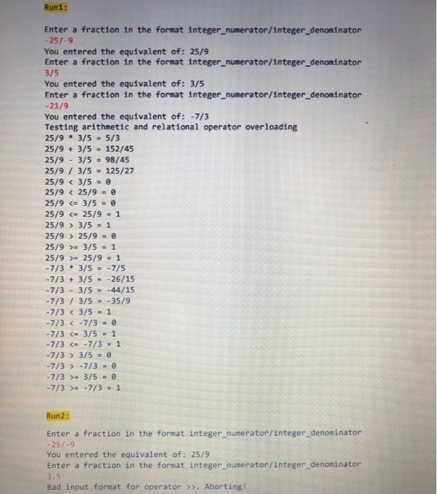 Solved Define a class for rational numbers. A rational | Chegg.com